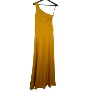 Theia | Dresses | Theia Cloria Twist Aline Gown Dandelion One Shoulder ...
